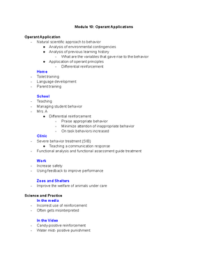 Module 5 Lecture Notes - Module 5: Operant Learning Chapter 5: Operant ...