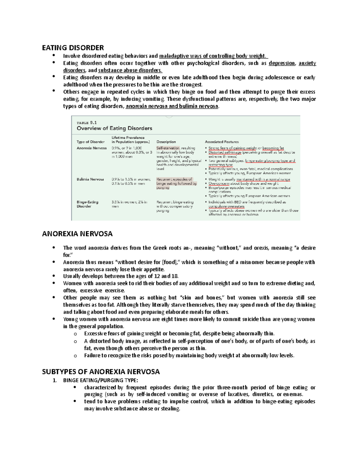 Eating Disorder - go study - EATING DISORDER Involve disordered eating ...
