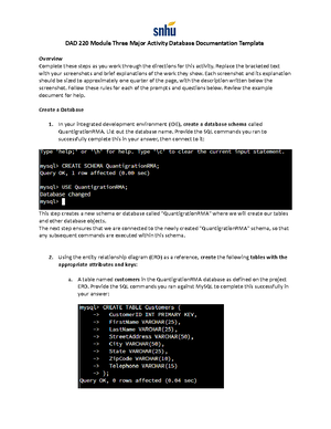 Module 2 Lab - Stuff - DAD Module 2 Lab Connect to the database you created and named in Module ...