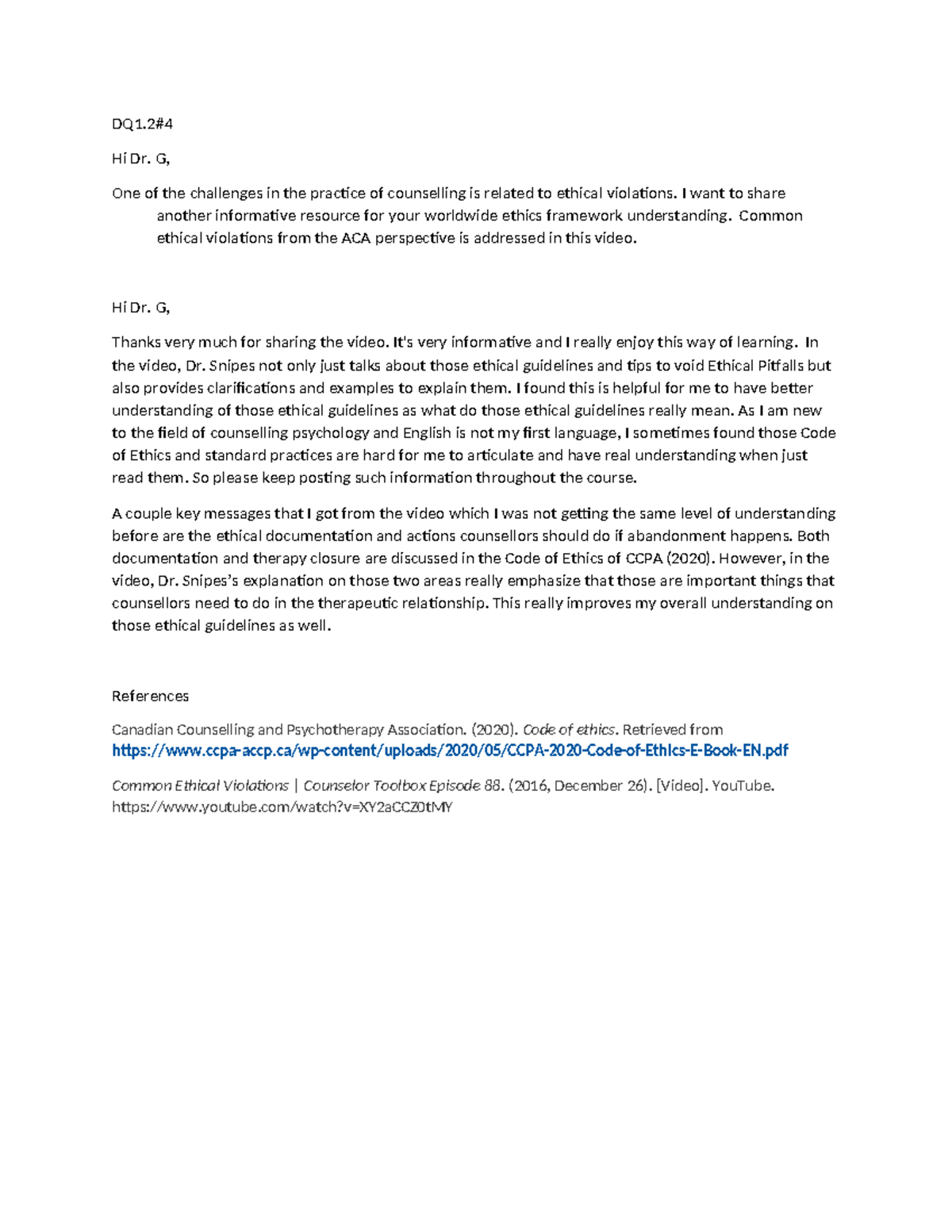 DQ 1.2 #4 - DQ post - DQ1# Hi Dr. G, One of the challenges in the ...