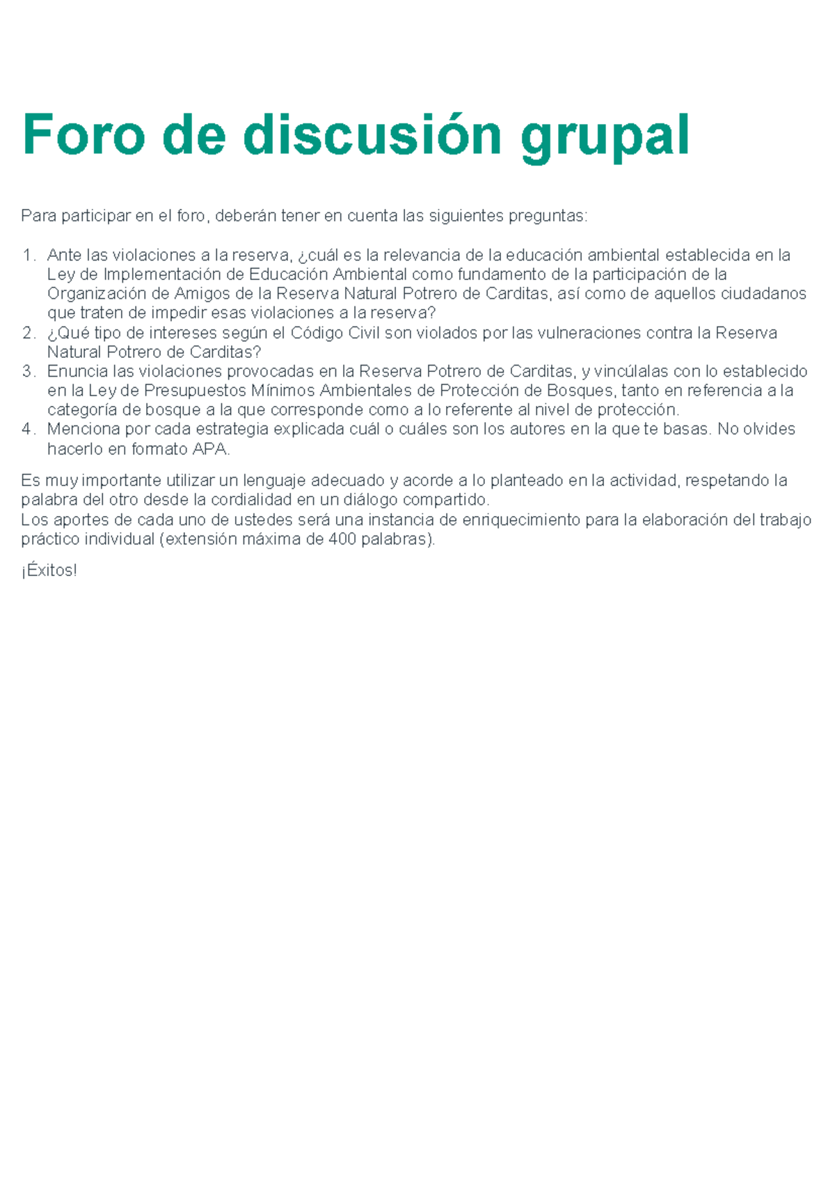 Foro de discusión grupal - Foro de discusión grupal Para participar en ...