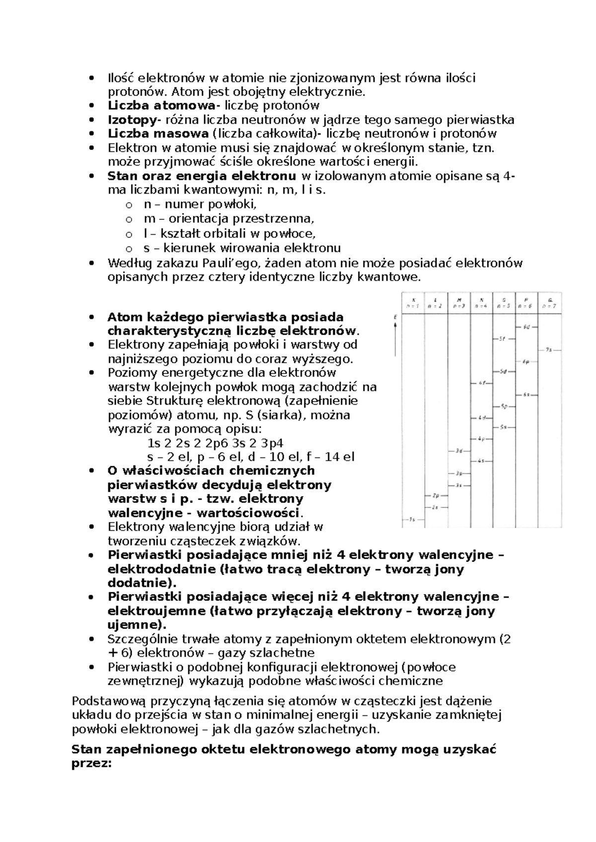 Podstawy Inżynierii Materiałowej - Ilość elektronów w atomie nie ...