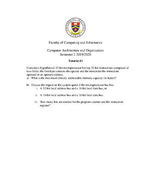 Lab 1 program execution tutorial - KT14203 Computer Organization and ...