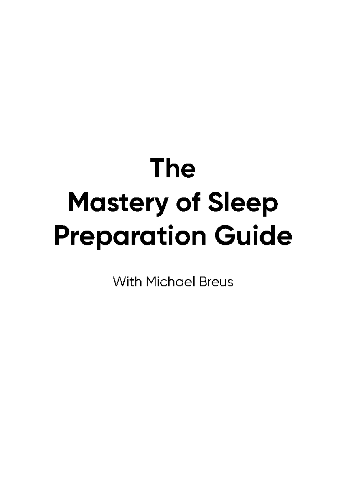 Part 1 - The Mastery of Sleep Quest Preparation Guide - The Mastery of ...