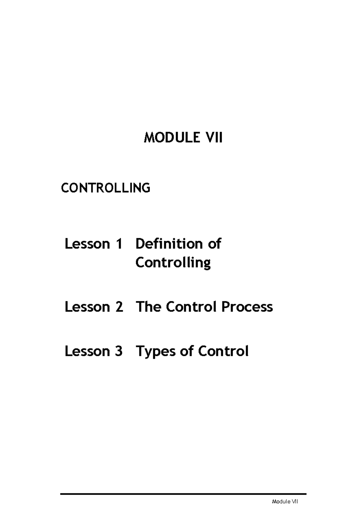 EE 163 Module VII - Study well - Module VII MODULE VII CONTROLLING ...
