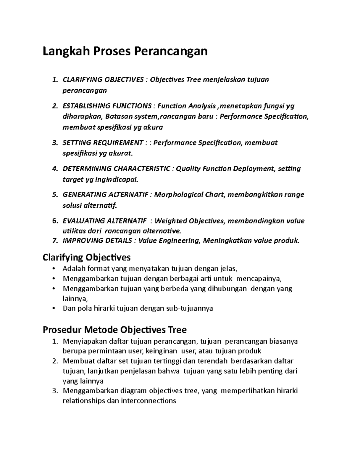 Perancangan dan Pengembangan Produk Langkah Proses Perancangan-1 ...