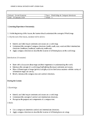 Grade 5 Short Lesson PLAN 3^J africa our continent - GRADE 5 : SOCIAL ...