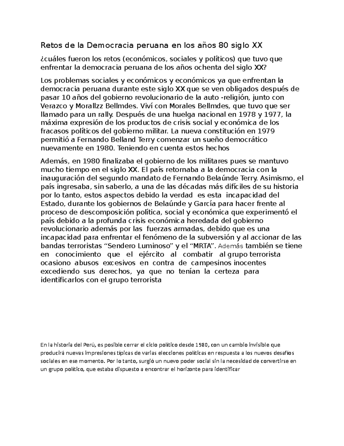 La Democracia peruana en los años 80 siglo XX - Viví con Morales ...