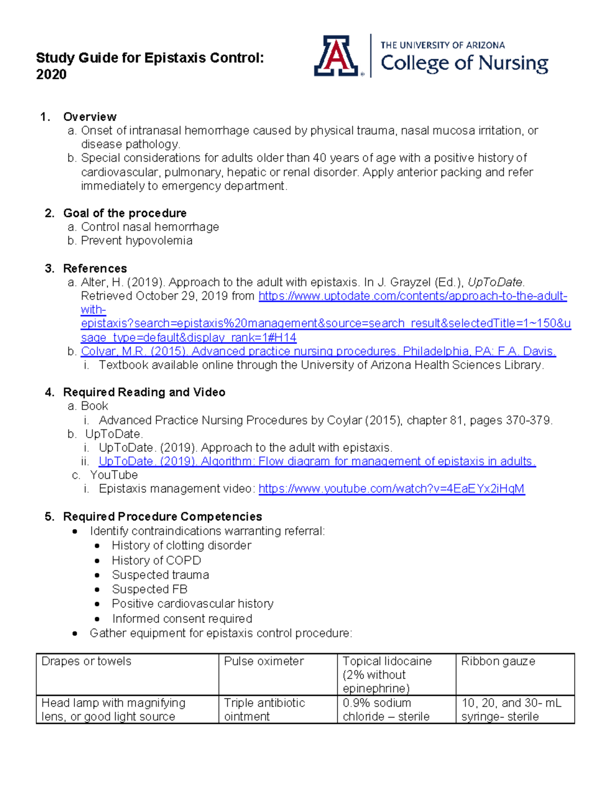 Epistaxis Control Study Guide - Study Guide for Epistaxis Control: 2020 ...