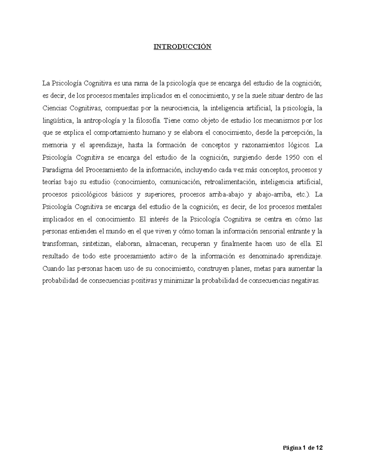 Estructuras Mentales Y Procesos Cognoscitivos 2 - INTRODUCCIÓN La ...