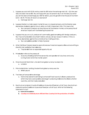 International Financial Mgmt -Test 2 (CH 8 - 15) Notes - Chapter 8 ...