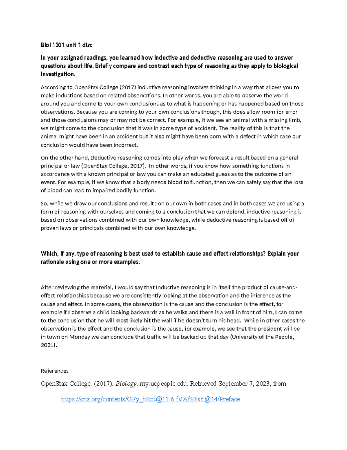 Biol 1301 unit 1 disc - unit 1 discussion forum - Biol 1301 unit 1 disc ...