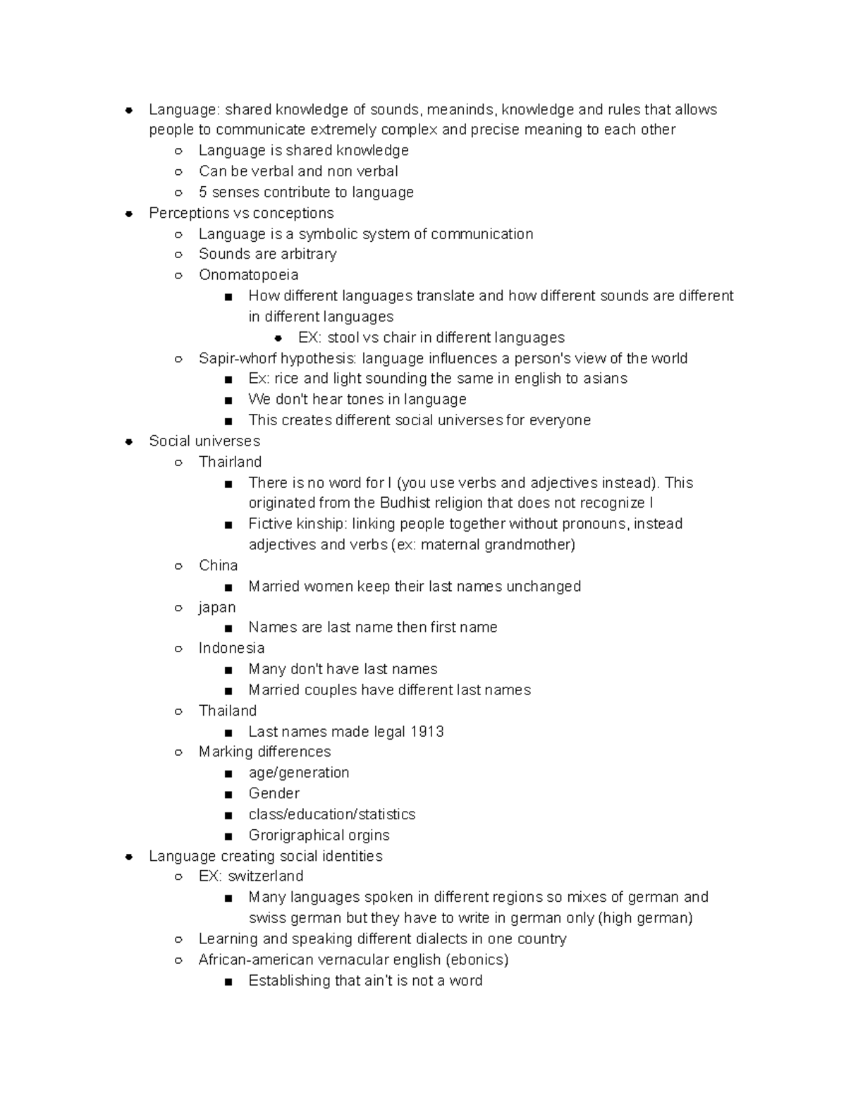 Week 10 Lecture 2 Anthro 100 - Google Docs - Language: shared knowledge ...