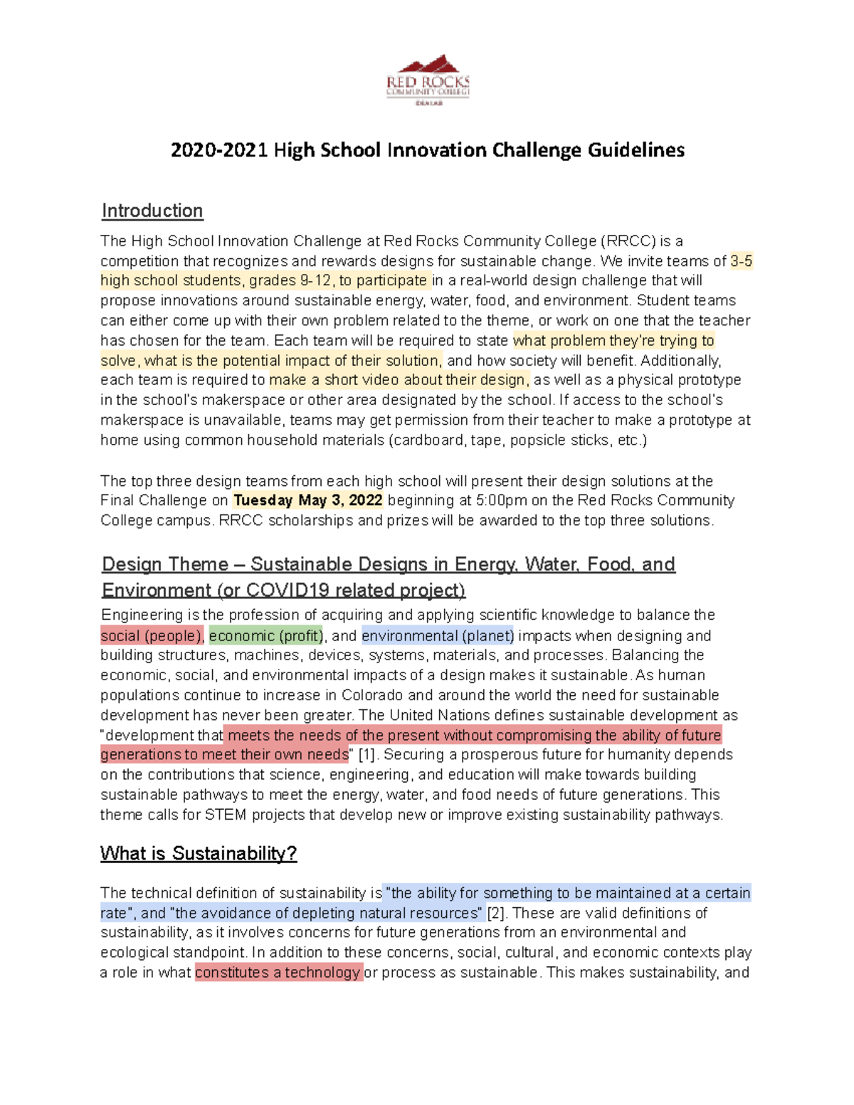 Claire Kelley - High School Innovation Challenge Guidelines spring 2022 ...