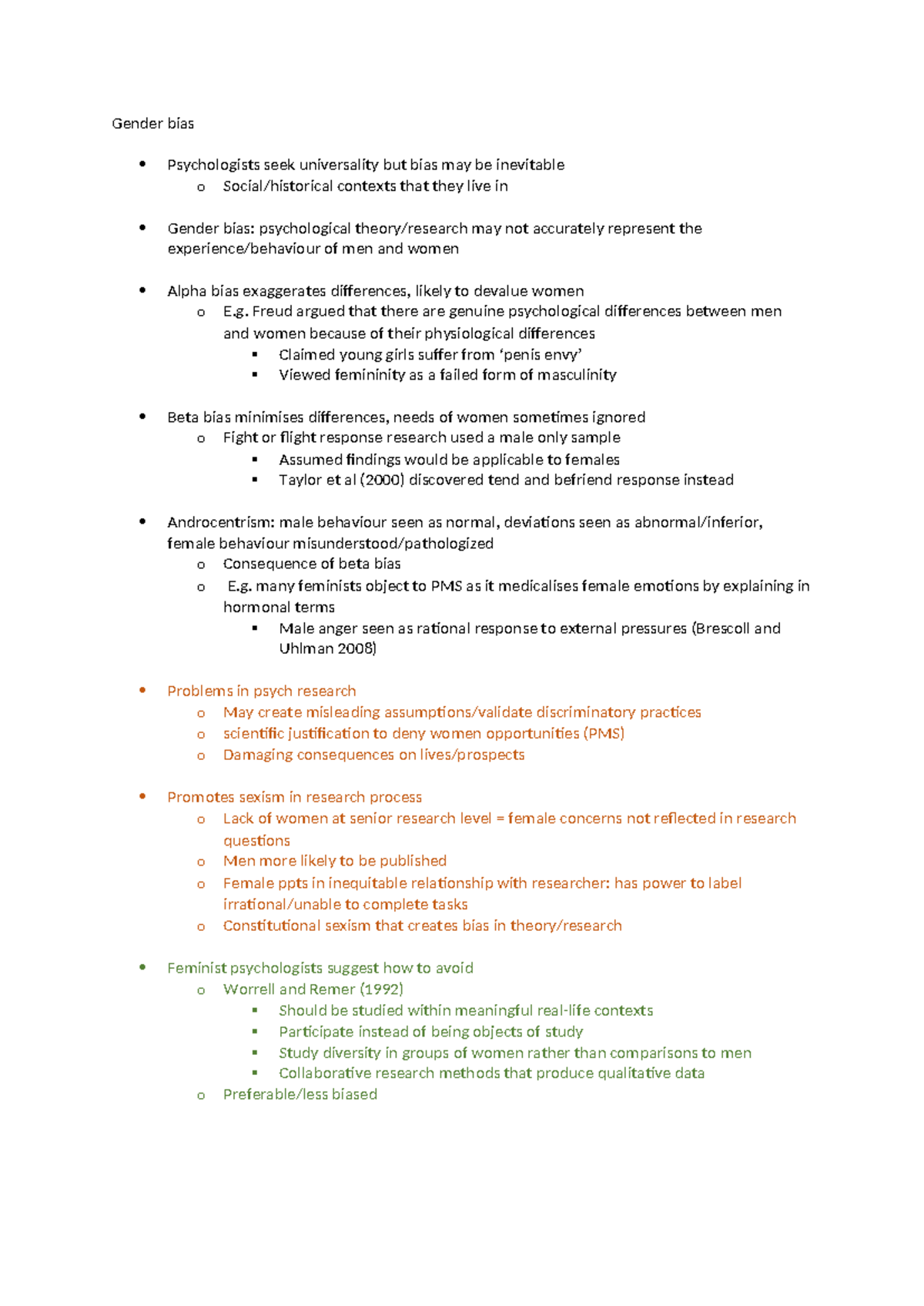 Issues and debates essay plans 1111 - Gender bias Psychologists seek ...