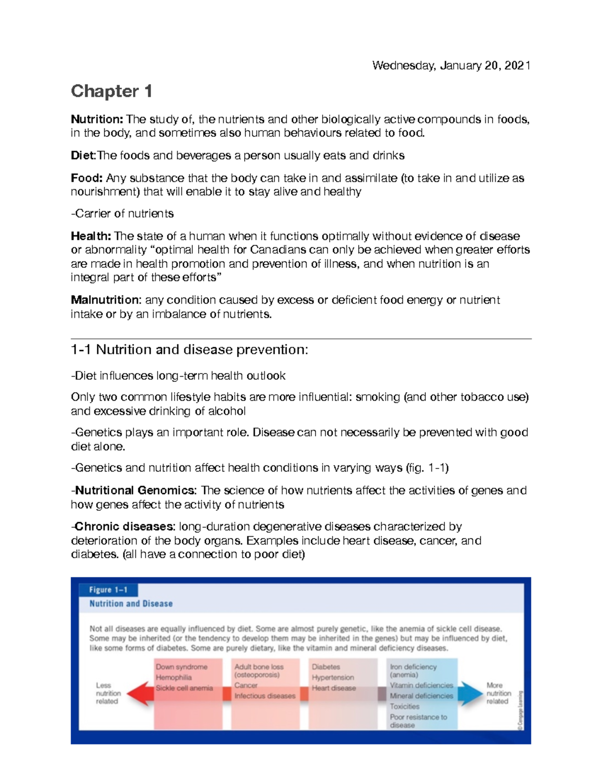 Chpt 1 - Lecture notes 1 - Chapter 1 Nutrition: The study of, the ...