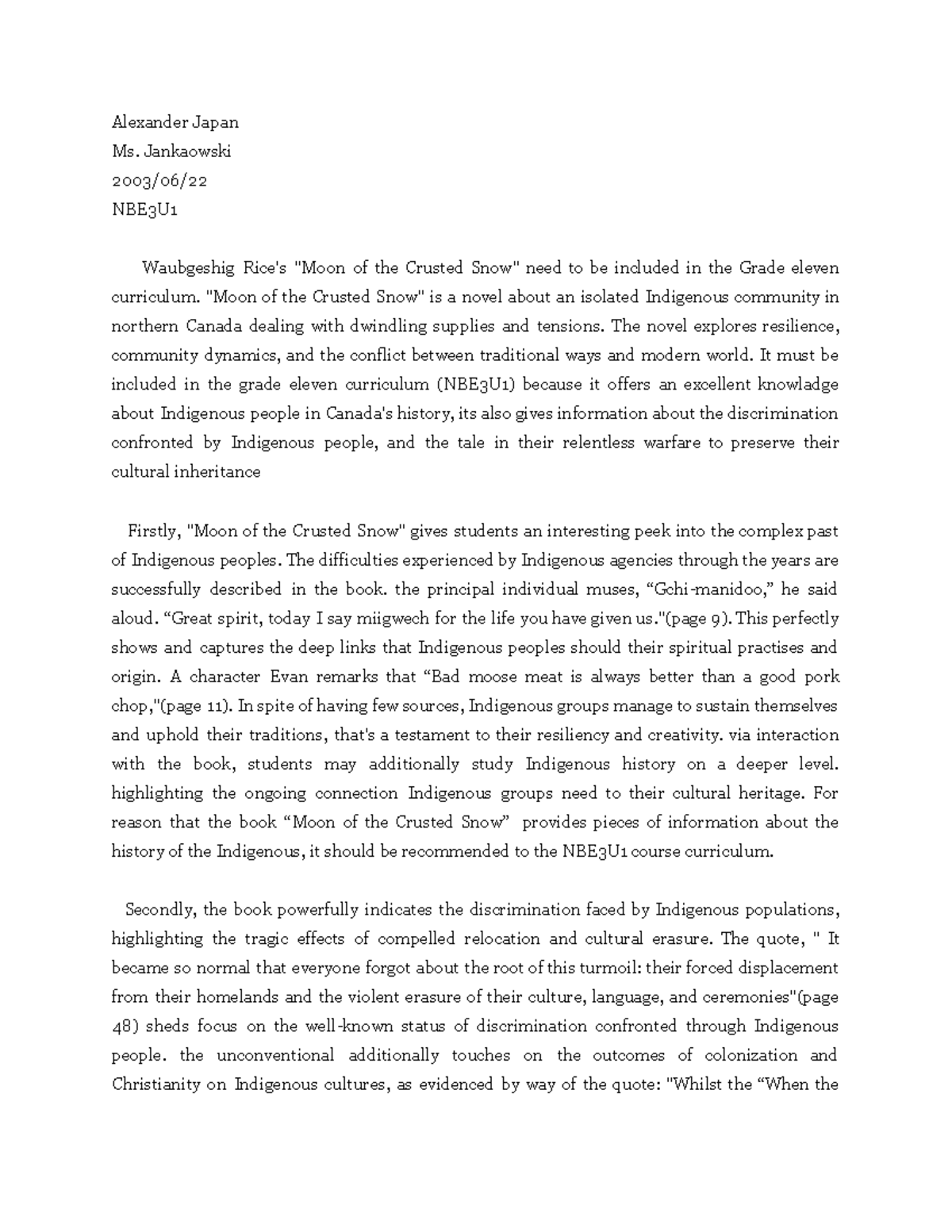 Culminating Assignment - Alexander Japan Ms. Jankaowski 2003/06/ NBE3U ...