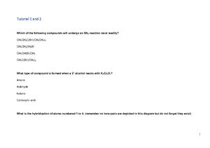 CHEM 181 Tutorial, QUIZ AND TEST Schedule - 2022 - School of Chemistry ...