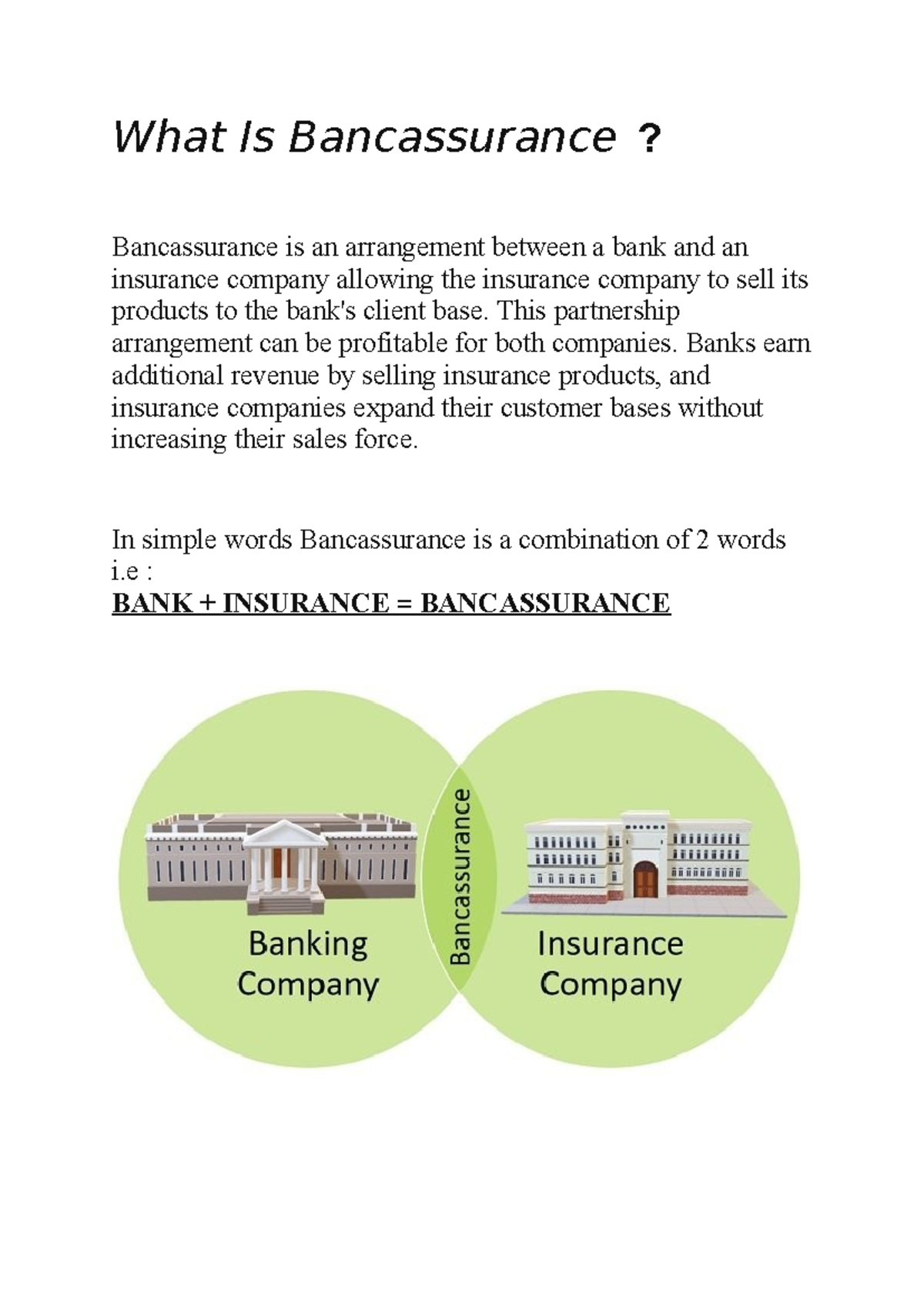 What Is Bancassurance - What Is Bancassurance? Bancassurance is an ...