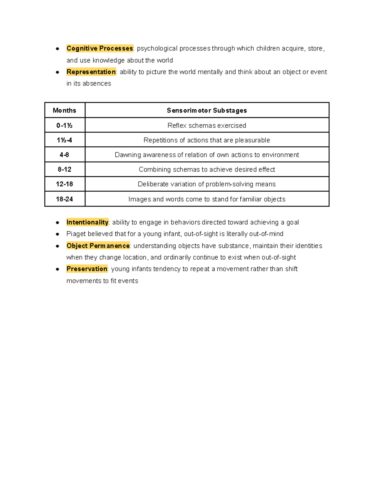 DHD Cole pg. 175-181 Notes - Cognitive Processes: psychological ...