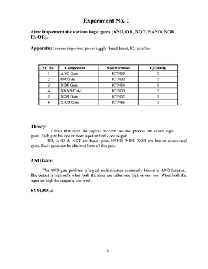 Practical 6 - PRACTICE WORK OF CIRCUITS - 16 Experiment No. 6 Aim ...