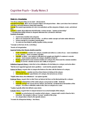 Cognitive Psych - Midterm 1 Notes - Cognitive Psych Study Notes ...