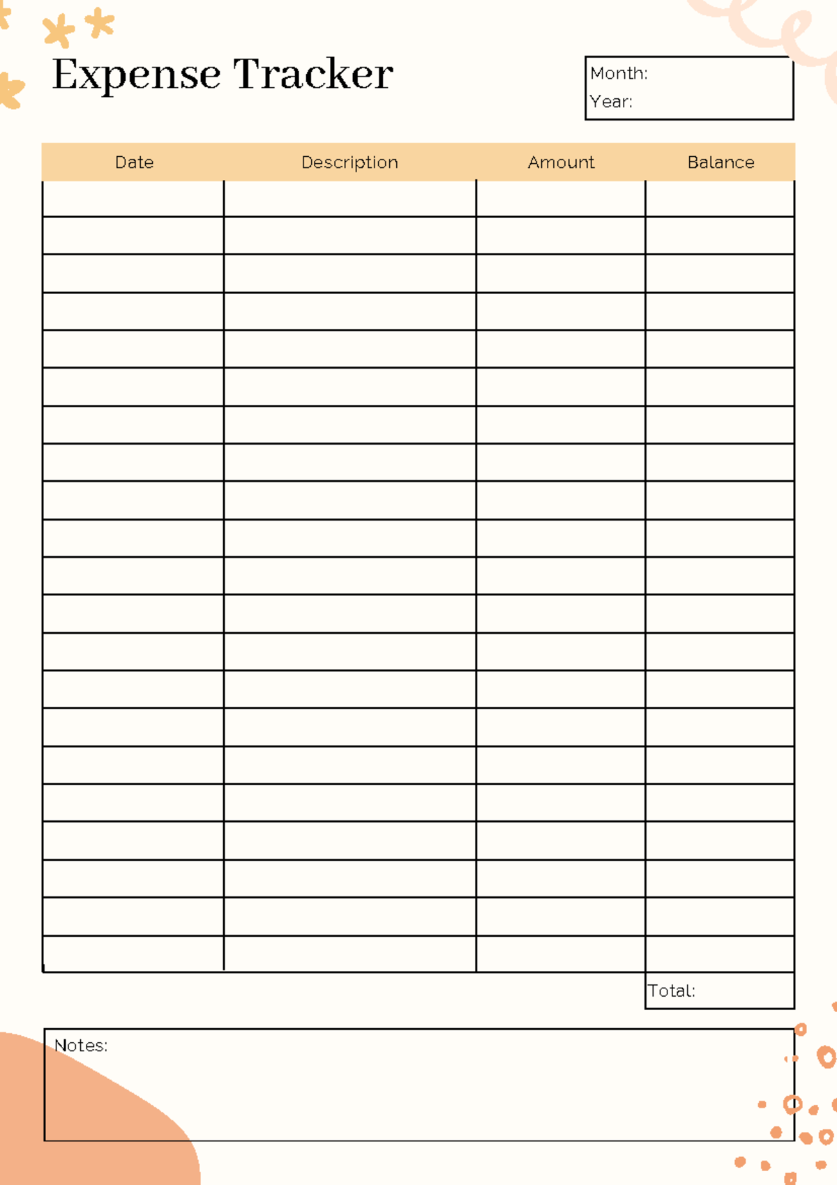 Clean and Modern Expense Tracker Sheet - BS in Management Accounting ...