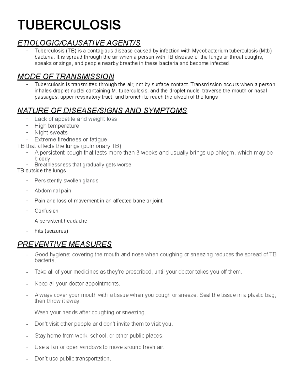 Bacterial-PDF - biology - TUBERCULOSIS ETIOLOGIC/CAUSATIVE AGENT/S ...