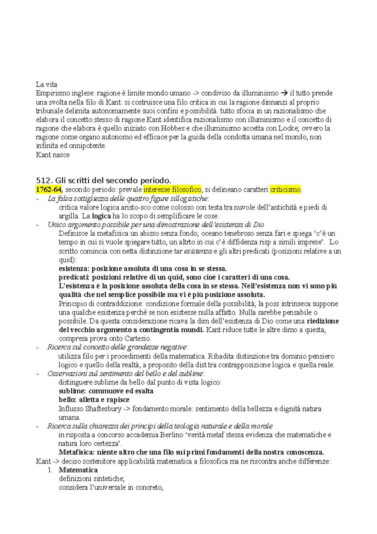 Kant filosofia schema - La vita Empirismo inglese: ragione è limite ...