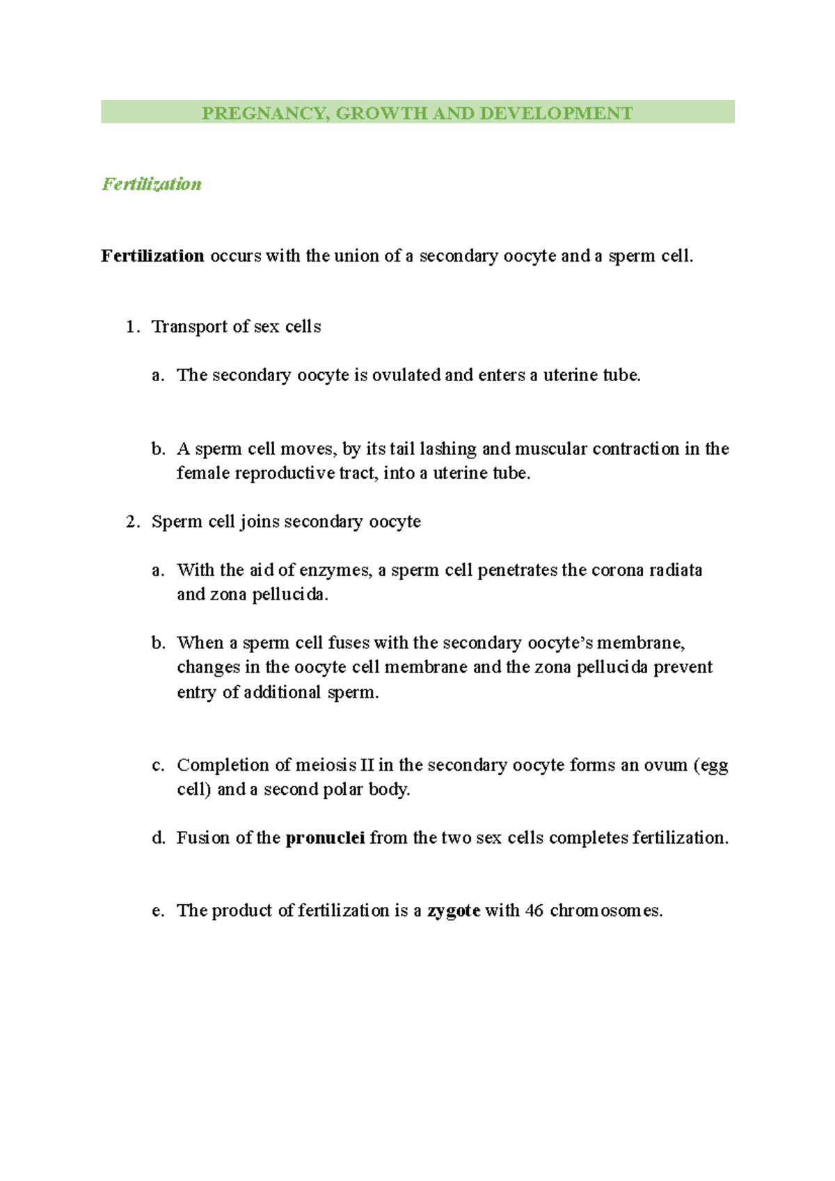 Pregnancy, Growth AND Development - PREGNANCY, GROWTH AND DEVELOPMENT ...