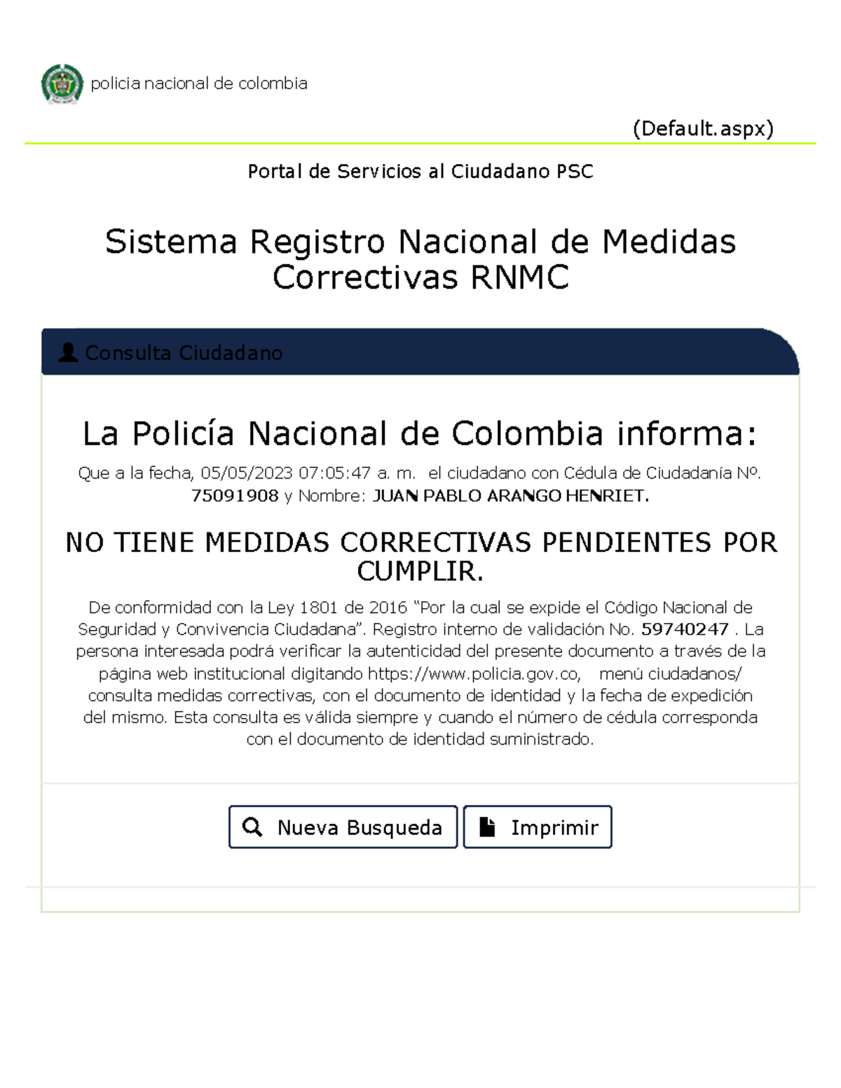 Consulta RNMC - Apuntes - Sistema Registro Nacional de Medidas ...