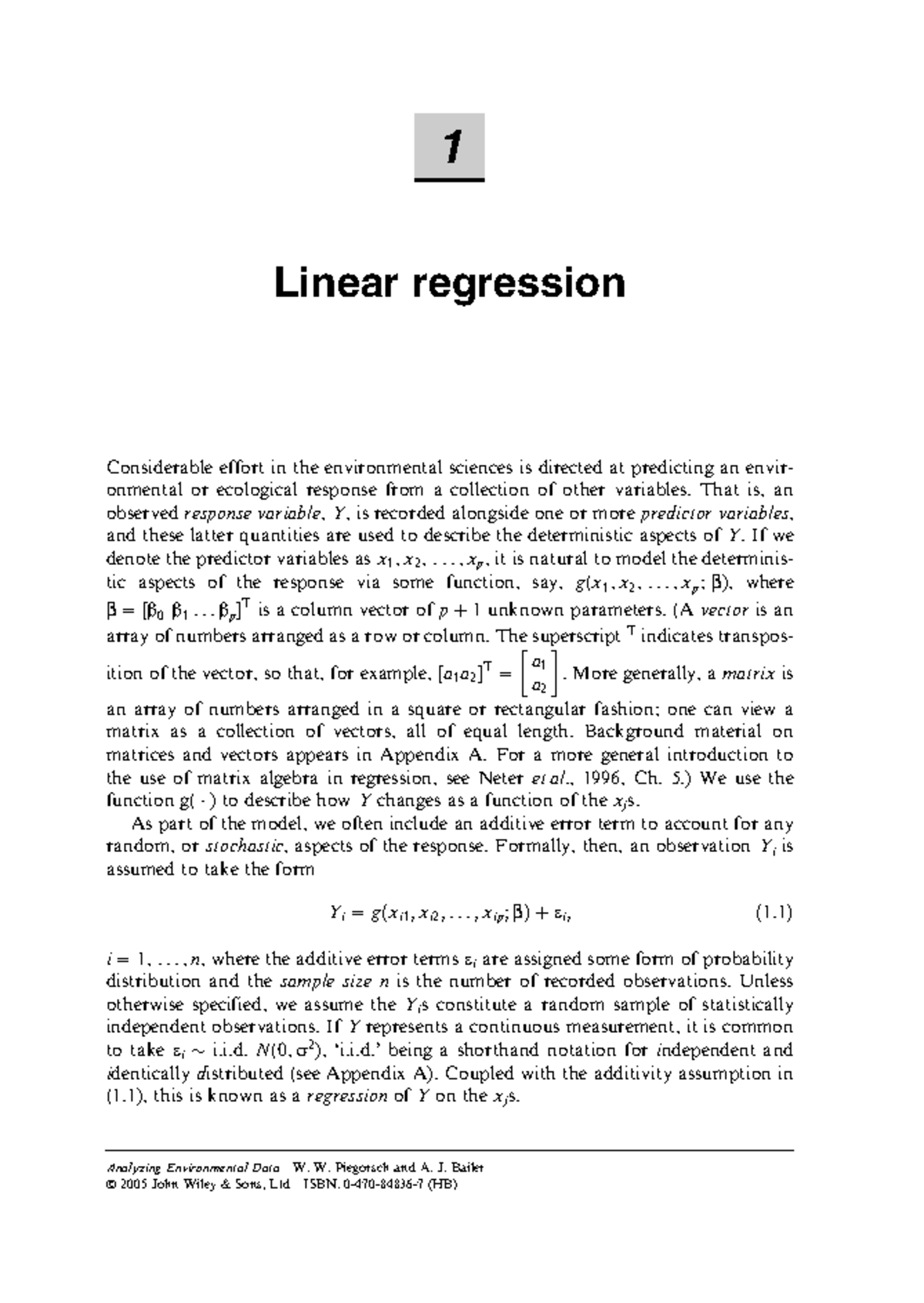 0470848367 - Linear regression - 1 Linear regression Considerable ...
