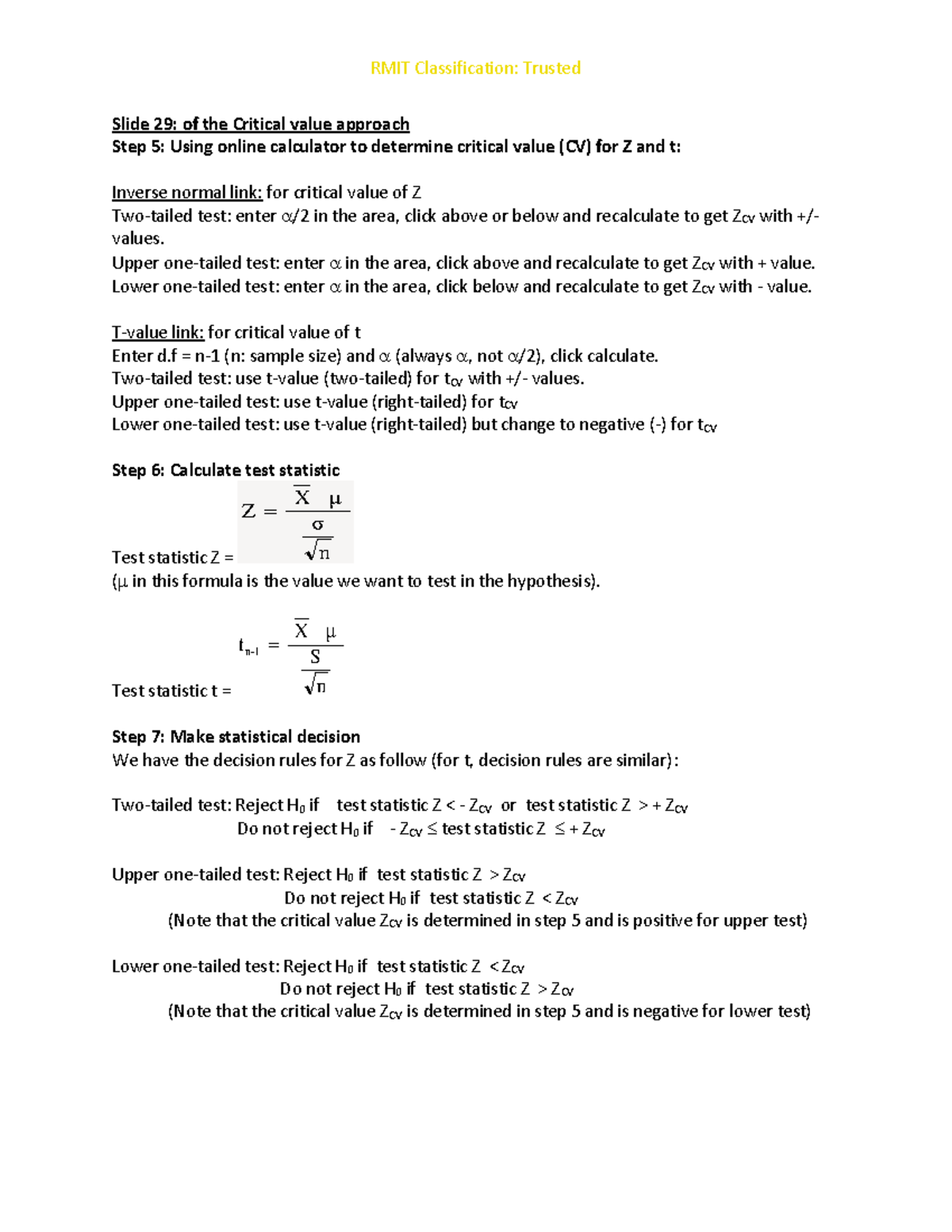 Lecture practice - RMIT Classification: Trusted Slide 29: of the ...