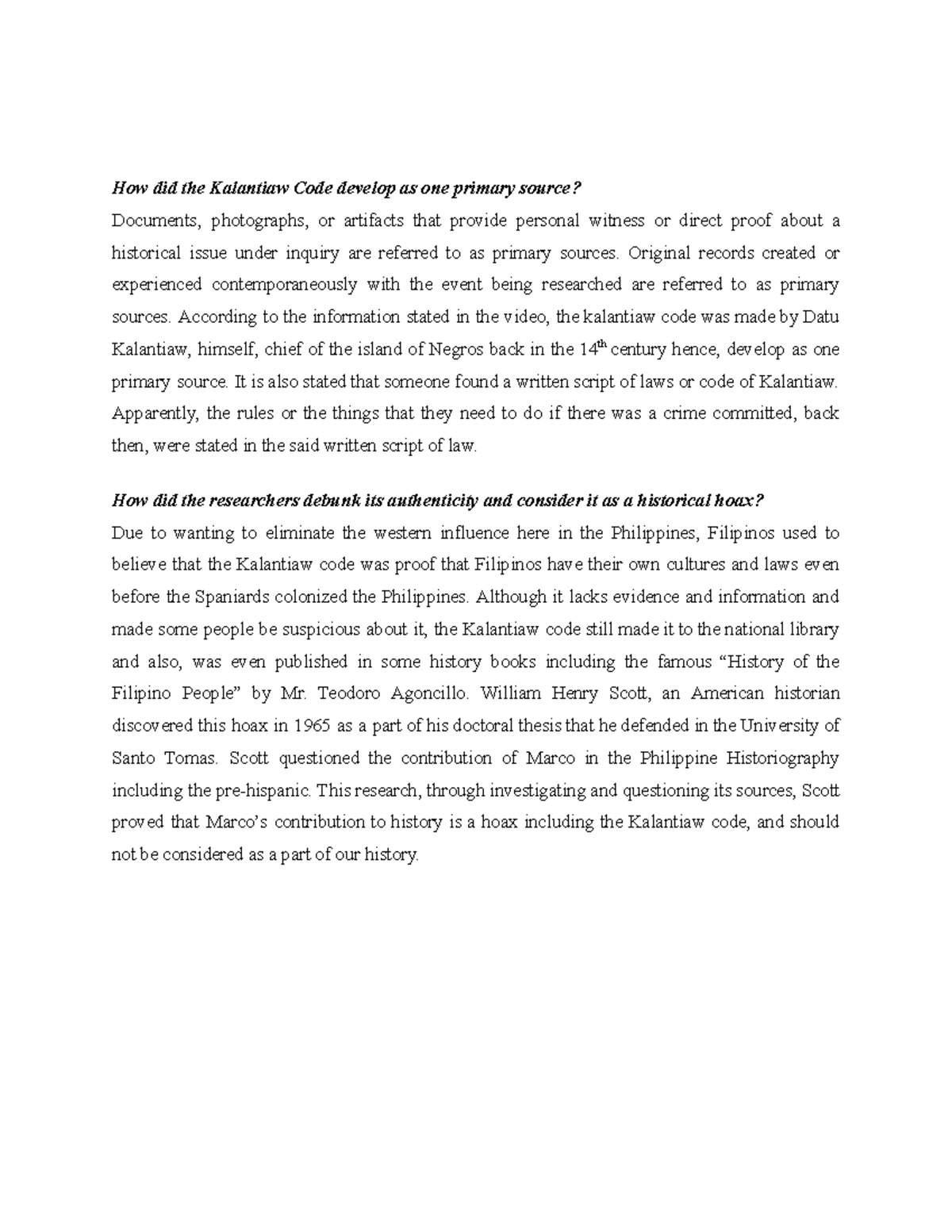 Readings in Philippine History Examining Historical Evidence - How did ...
