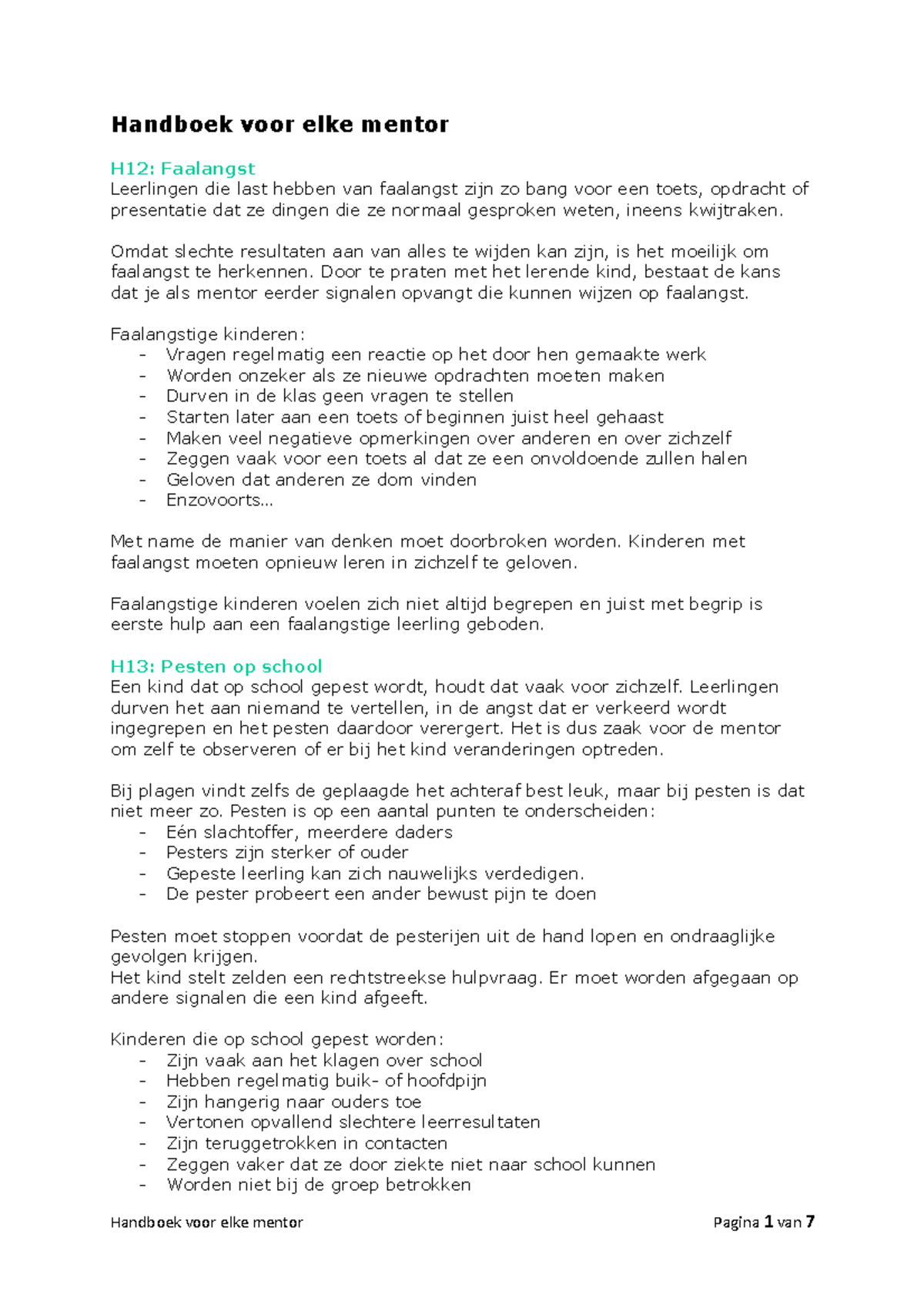 Samenvatting OU3 handboek voor elke mentor - Handboek voor elke mentor ...