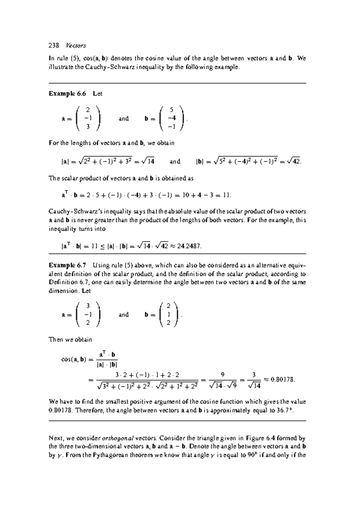 Mathematics of Economics and Business Part33 - In rule (5), cos( a , b ...