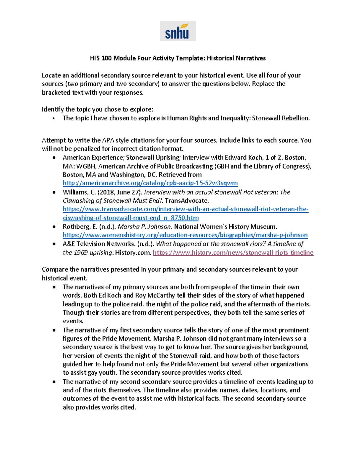 4-2 Activity Analyzing Historical Narratives - HIS 100 Module Four ...