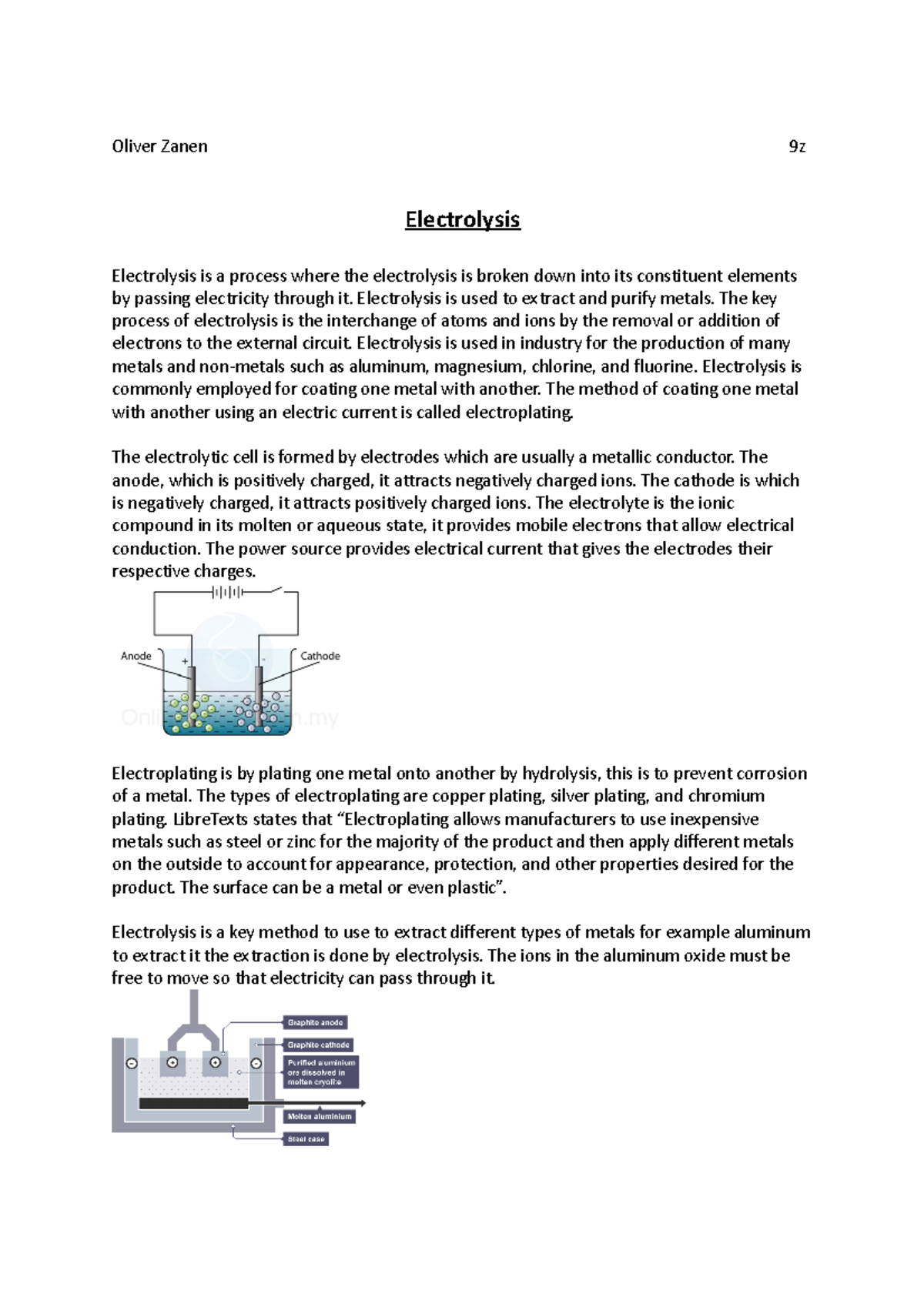 Electrolysis - Electrolysis is used to extract and purify metals. The ...