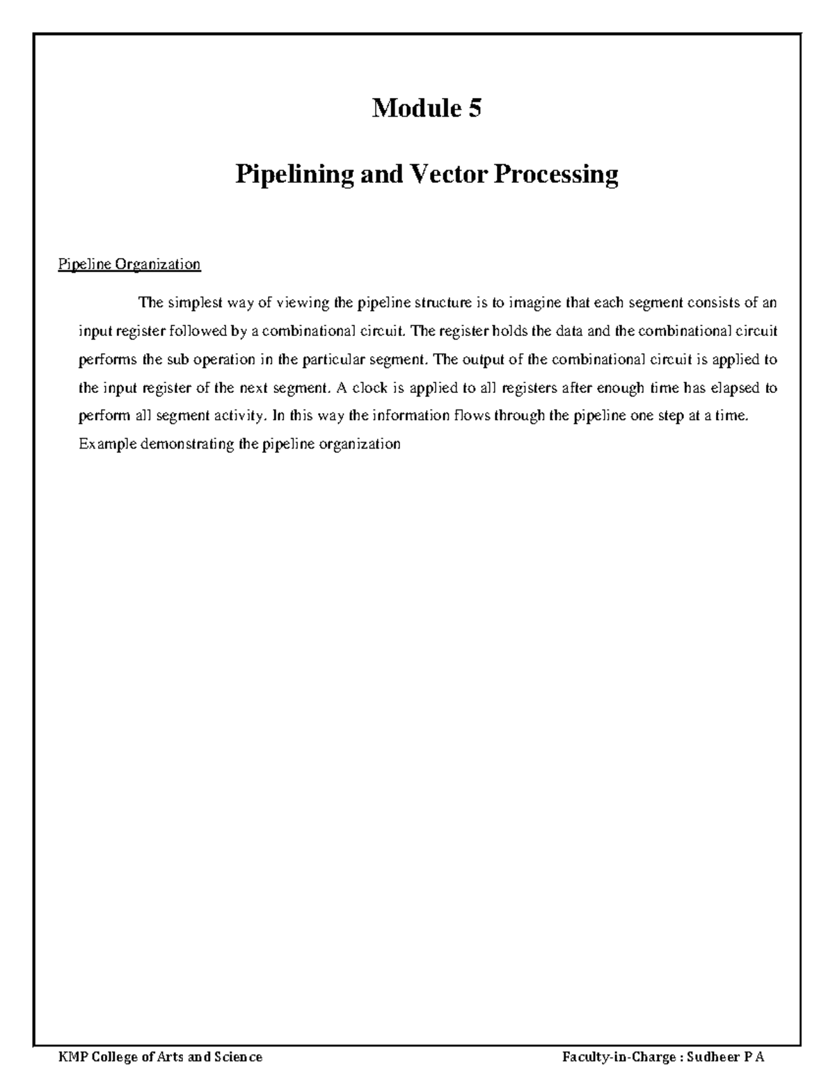 COA - 5 - Summary Bachelor of Computer Applications - Module 5 ...