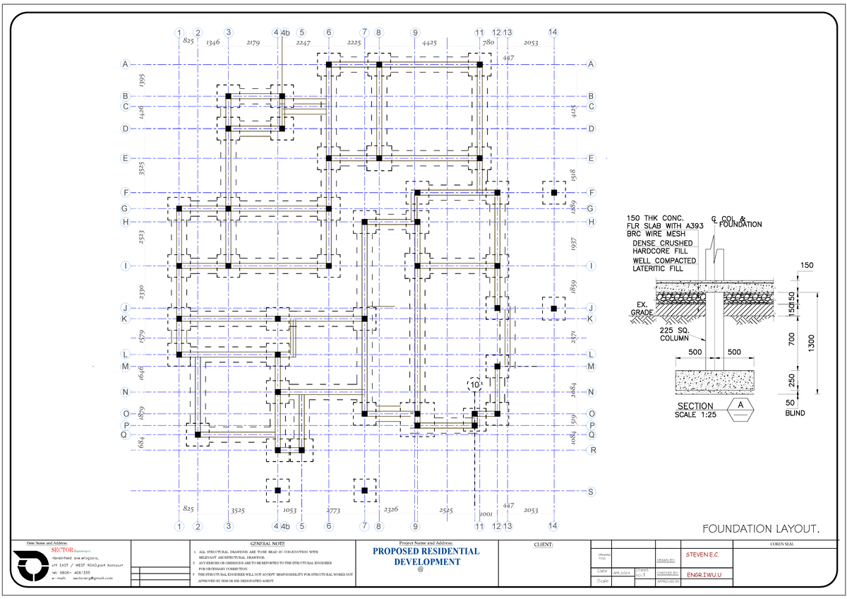 foundation layout - 10 825 1346 2179 2247 2225 4425 780 447 2053 1084 ...