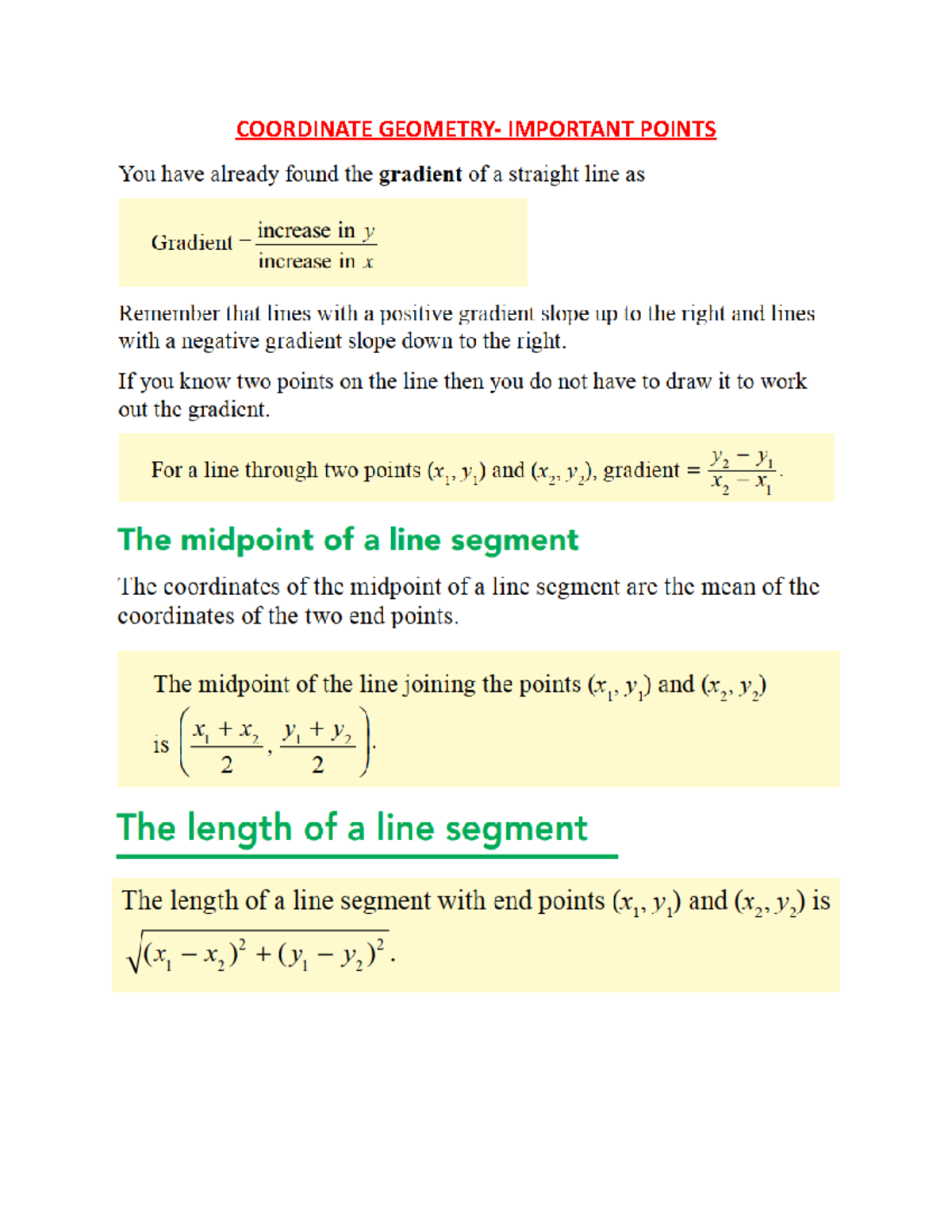 Coordinate Geometry- Notes - Human resource management - COORDINATE ...