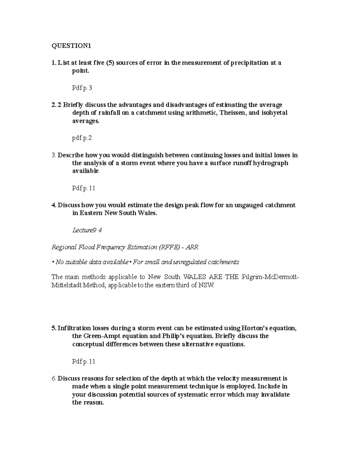 Hydrology Sample Question QUESTION1 1 List At Least Five 5 Sources hydrology-sample-question-question1-1-list-at-least-five-5-sources
