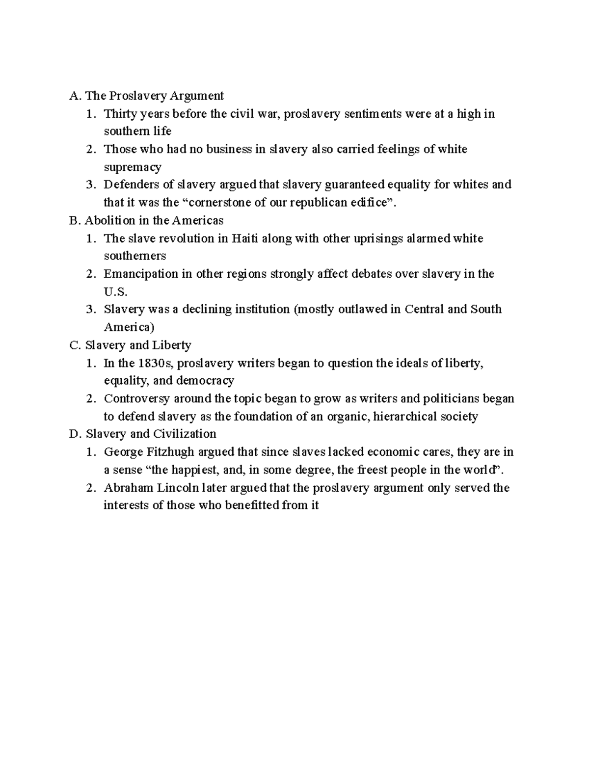 The Proslavery Argument - A. The Proslavery Argument 1. Thirty years ...