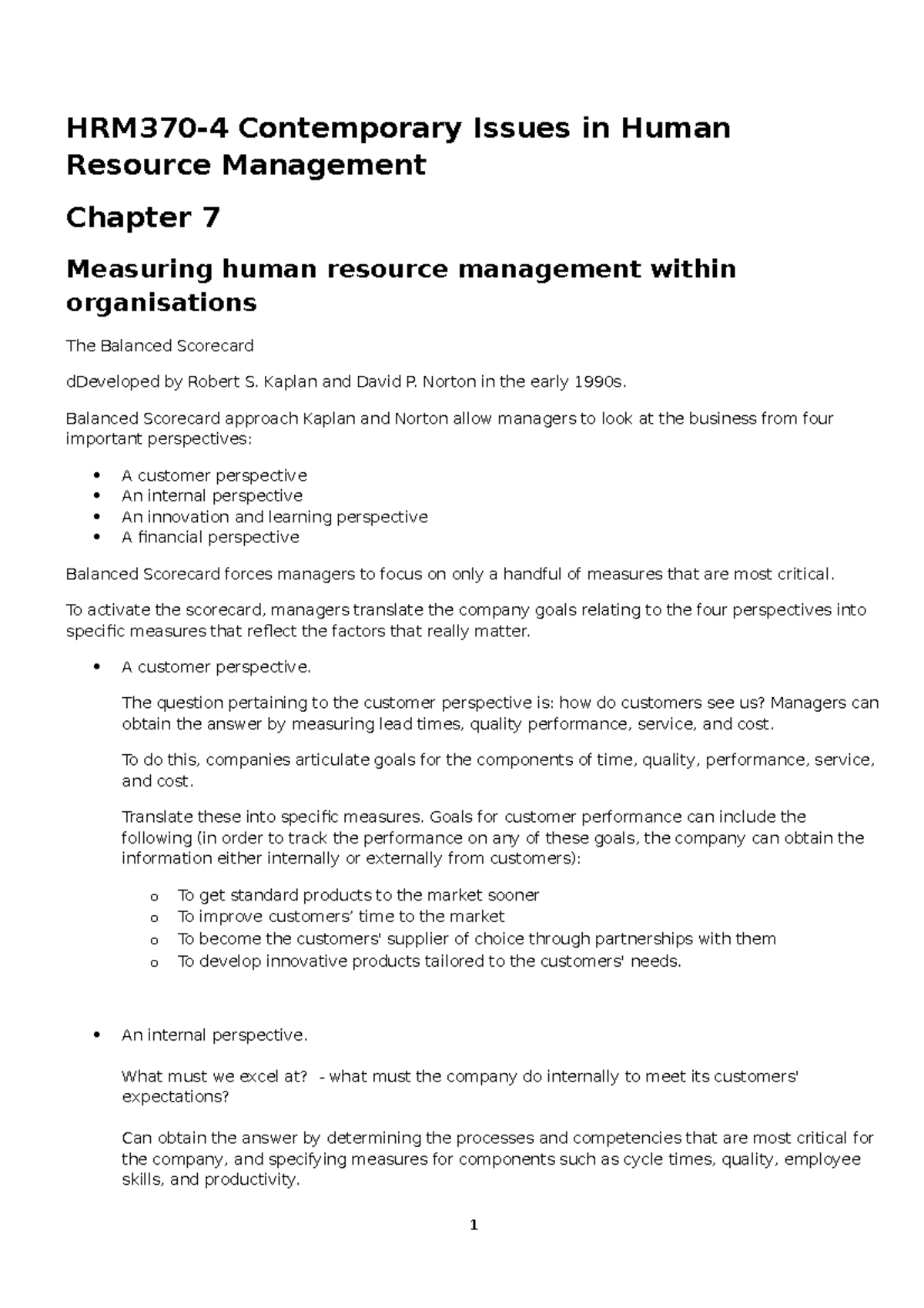 HRM3704-Chap-7 - Notes - Lesson 7 - HRM370-4 Contemporary Issues in ...