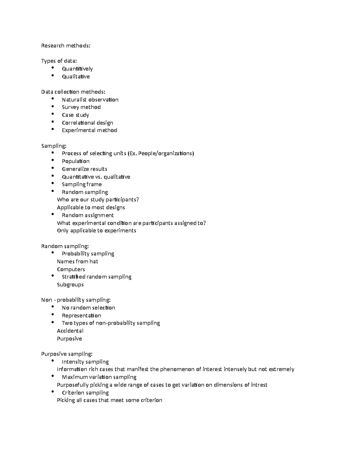 Applied psychology 2990A - Research methods - Research methods: Types ...