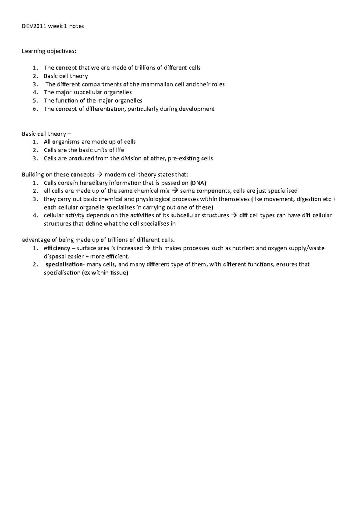 DEV2011 week 1 notes - DEV2011 week 1 notes Learning objectives: The ...