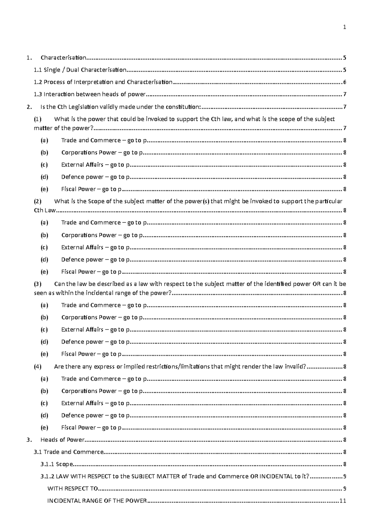 Rebecca Constitutional Law Notes - (1) What is the power that could be ...
