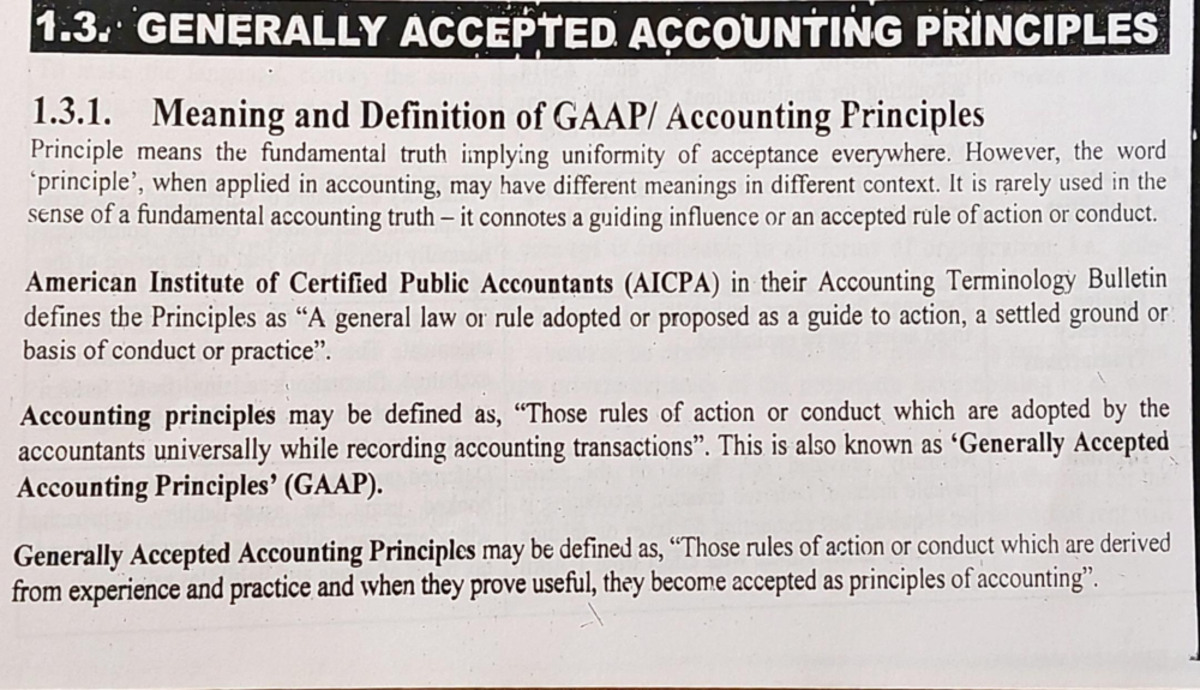 Accounting Principles - 1 GENERALLY ACCEPTED AÇCOUNTING PRINCIPLES 1 ...