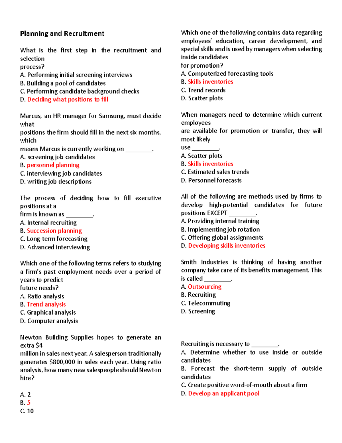 CHRA Reviewer - Planning and Recruitment What is the first step in the ...