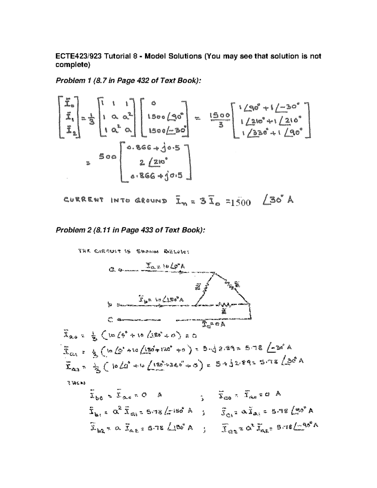 Tut8 ECTE423 823 923 2023 Solutions - ENGG941 - ECTE423/923 Tutorial 8 - Model Solutions (You ...